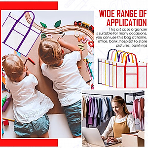 Vincreem 6 Pack 25" x 31" Large Poster Storage Bag Art Portfolio Case PVC Portfolio Folder with Pocket Clear Bulletin Board Holder Chart Organizer Container for Artwork Teacher Classroom Paper