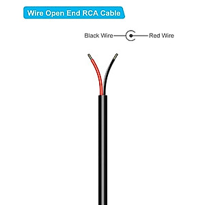 BERLAT RCA to Speaker Wire Adapter, Speaker Bare Wire Cables to RCA Plugs Adapter Repair Speaker Cord for Speakers Amplifier Audio Video AV Receivers （2 Pack 20AWG 6.6 ft）