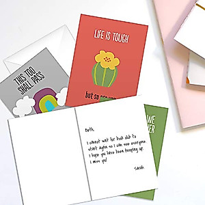 Motivational Quarantine Greeting Cards/Set Of 12 Day Brightening Cards / 5" x 7" Bright Encouraging Cards For COVID-19