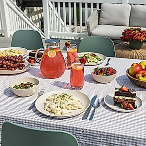 Grow Forward 24-piece Premium Wheat Straw Dinnerware Sets for 8 - Dinner Plates, Dessert Plates, Cereal Bowls - Unbreakable Microwave Safe Plastic Plates and Bowls Sets, RV, Camping Dishes - Sahara