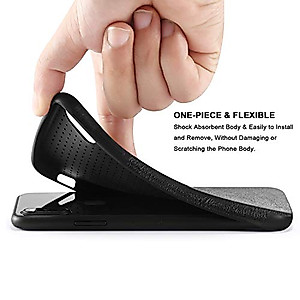 TENDLIN Compatible with iPhone Xs Max Case Premium Leather Outside and Flexible TPU Silicone Hybrid Slim Case Compatible with iPhone Xs Max - 2018 (Black)