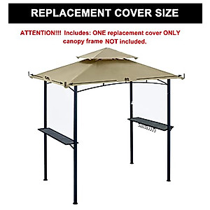 SCOCANOPY Universal Stretch Waterproof Grill Gazebo Replacement Roof for 8' x 5' Frame,Beige