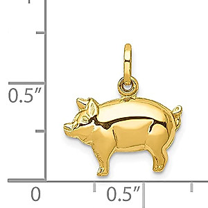 IceCarats 14K Yellow Gold Piglet Pig Necklace Charm Pendant Only