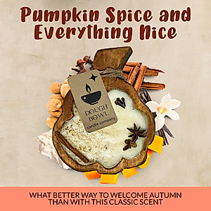 Dough Bowl Candle Co. Pumpkin Candle - 8"x6"x1.5" Pumpkin Spice Candles with 35 Hour Burn Time, Wooden Fall Candles with 100% Soy Wax, 3 Wick Fall Scented Candles, Fall Room Decor, Autumn Candle