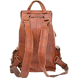 Shy Shy Let’s Touch The Sky Rustic Vintage Leather Backpack Travel Rucksack knapsack Daypack Bag for Men Women Brown (20 X 10 X 8 inches)