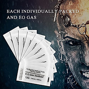 100pcs Ear Nose Piercing Needles,CINRA Body Piercing Needles Tattoo Supply Assorted 12G Size Body Art Piercing Needles Tool for Piercing Supplies (12G)