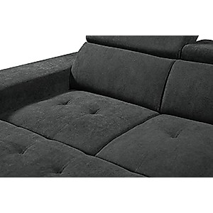 FANYE L-Shaped Oversized Convertible Tufted Sleeper Sectional Sofa with Pull Out Sleeper Couch Bed,Adjustable Headrests, Padded Armrests,Movable Stools and Storage Ottoman for Living Room