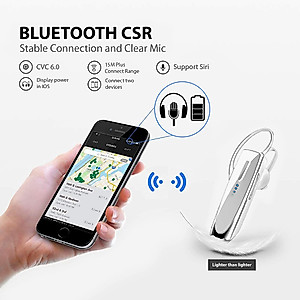 Bluetooth 5.3 Headset Compatible with Samsung Galaxy S21 Wireless Earpiece, IPX5 Waterproof, Dual Microphones, Noise Reduction, 60 Days Standby + 22Hrs HD Talk Time!