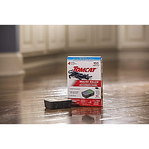 Tomcat Mouse Killer Disposable Station for Indoor Use - Child Resistant, 4 Stations with 1 Bait Each