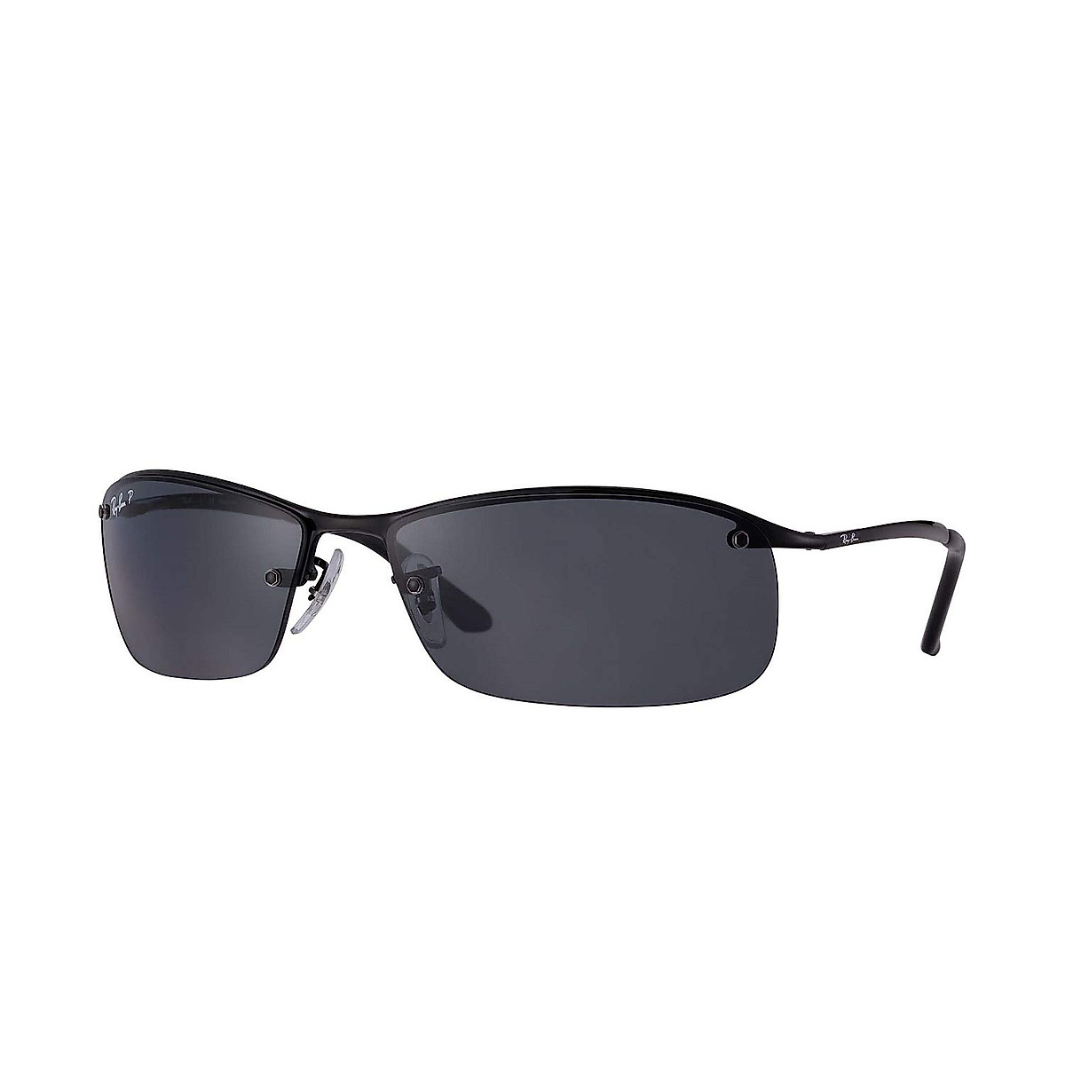 Ray-Ban Men's RB3183 Sunglasses (Black Frame, Solid Black Lens)
