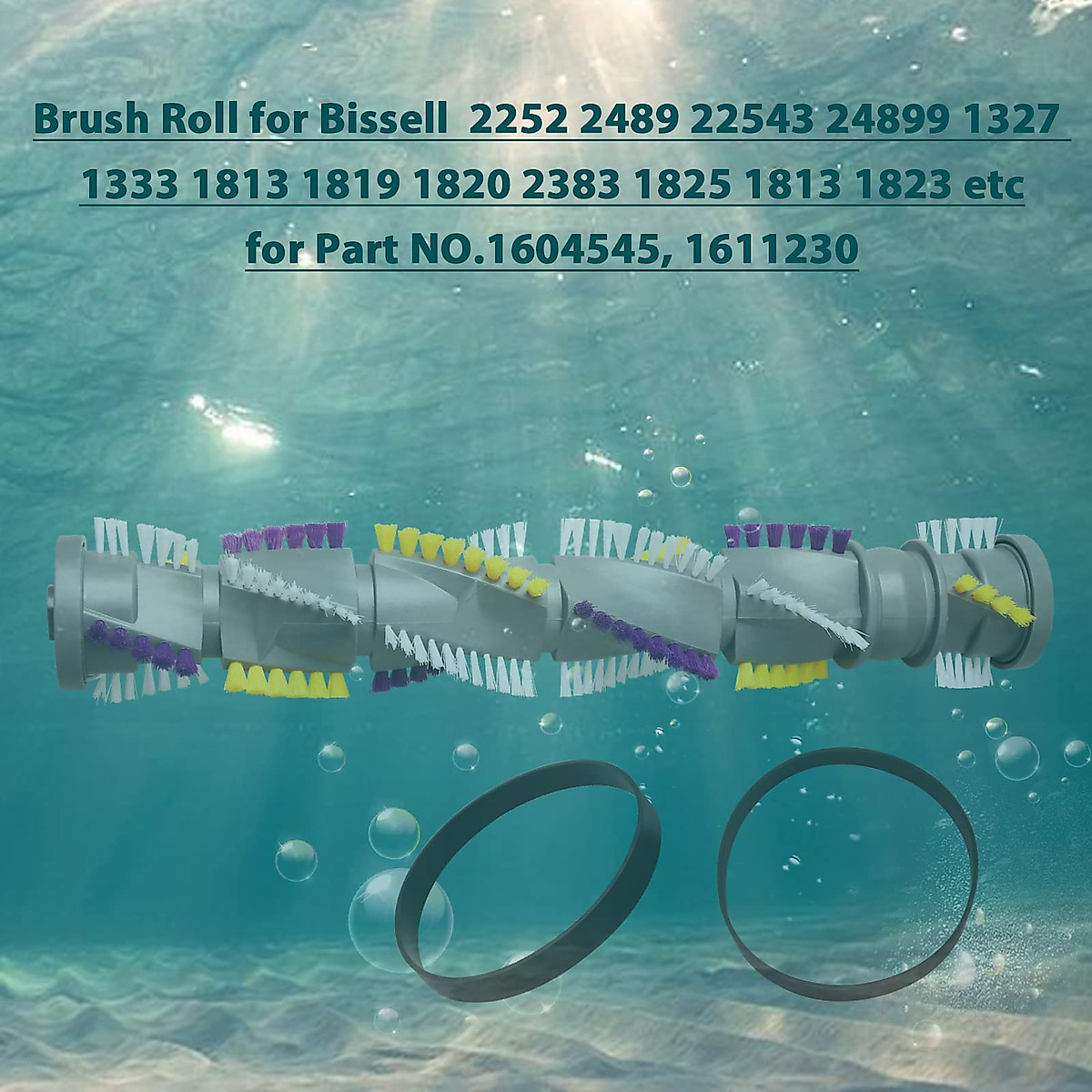 FFsign 2252 Brush Roll & 2 Belts Replacement Compatible with Bissell Cleanview 2252 2254 2489 22543 24899 1327 1333 1813 1819 1820 Vacuum, for Part No.1604545 Roller Brush
