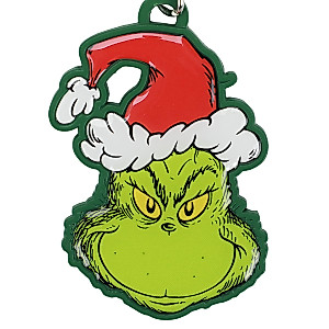 Bioworld Grinch Zinc Alloy Keychain with Green Pom Pom