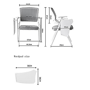 Favourite Training Chair with Table Board Conference Room Folding Chair Office Chair Training Table and Chair Integrated White Conference Chair with Writing Board (Color : Orange)