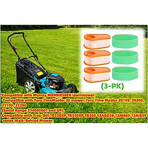 QMTCYXGS (3-pk) 795066 Air Filter Replaces For Briggs & Stratton 7.75 8.0 8.50 And 8.75 HP With 796254 Pre Filter Compatible With 775 775EX 800 800E 825E 850 850E 875EX 950E Series Engine Lawn Mower