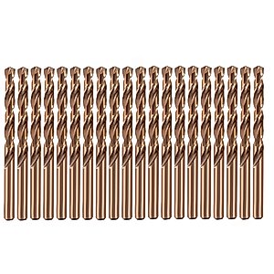 Cobalt Drill Bit Set 1/16 in. 20Pcs HSS M35 Jobber Length Twist Drill Steel Metal