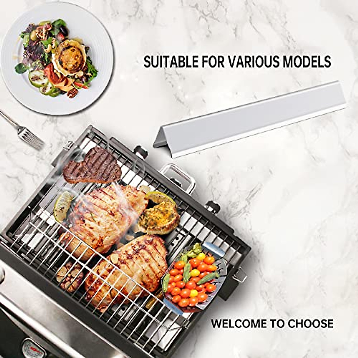 Folocy 16 GA Grill Flavorizer Bars BBQ Gas Grill Replacement Parts for Weber 7540 7539 Genesis E-310, E-320, E-330, Genesis S-310, S-320, S-330 with Side-Mounted Control Models, Flavor Bar Accessories