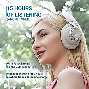 233621 Trip Active Noise Cancelling Headphones with Independent Noise Reduction Chip, Bluetooth Wireless Headphones Built-in Mic and Ex Audio Cable, 40H Battery, Hands-Free Calls, HiFi Sound Quality