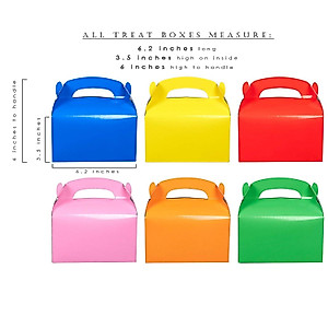 Pack of 24 Paper Treat Boxes - Gable Favor Boxes - Fun Party Play Goodie Boxes - 2 Dozen Bright Green Birthday Party Shower Loot Gift Boxes - 24 Count - 6.2 x 3.5 x 3.6 Inches