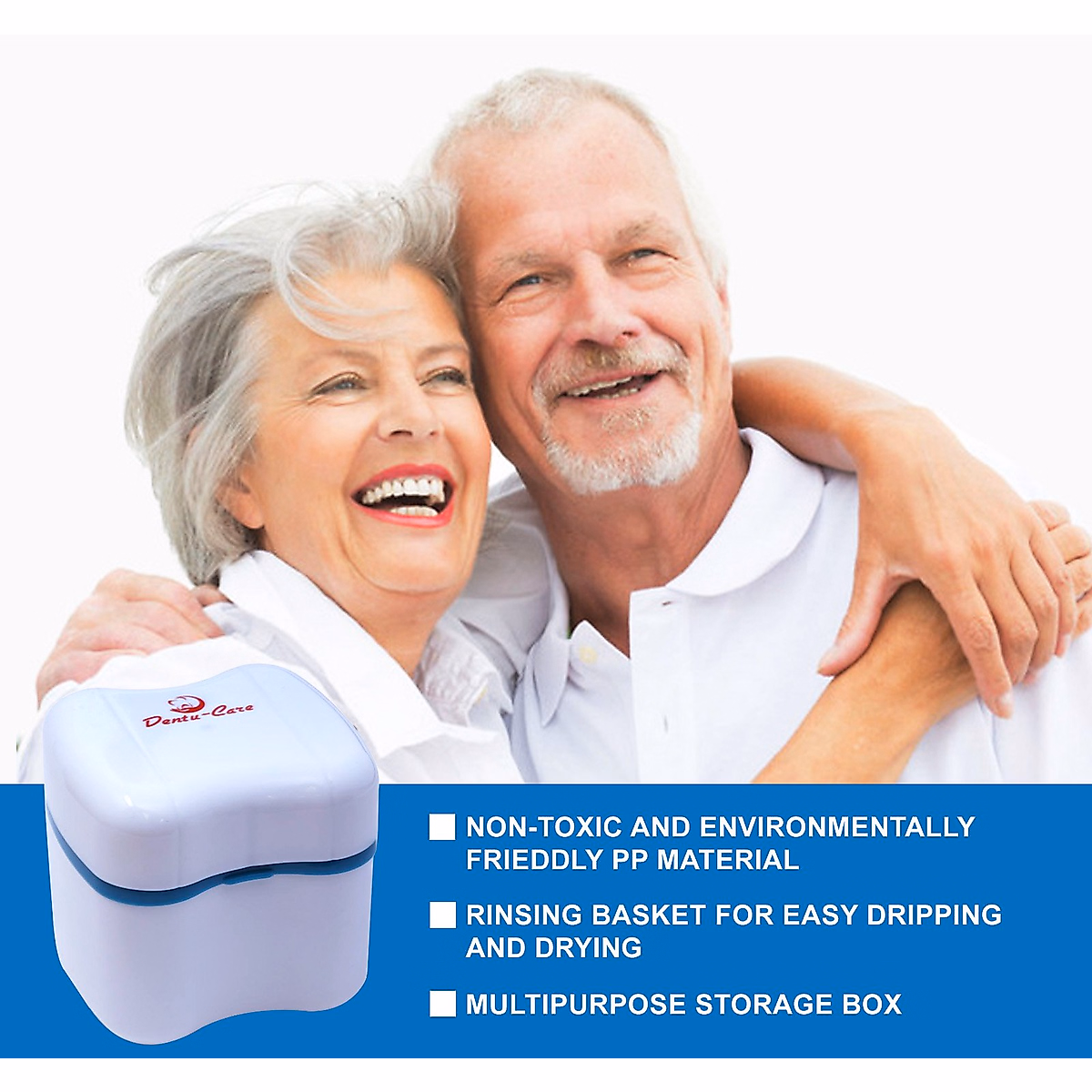 Polident 3 minutes Denture Cleaner 84 Tablets Bundle Dentu-Care Denture Case and Brush | Easy To Maintain Good Clean Full/Partial Dentures Mouthguards | No More Spongy Painful Gums