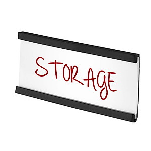 Pack of 50 - C Channel Magnetic Label Holders with Paper Inserts and Clear Plastic Protectors, Metal Surface Sign and Ticket Holder, Length of Label Area, 3" X Height of Label Area, 7/8"