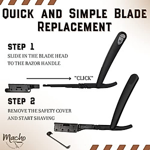 Professional Disposable Straight Razors for Men - Blade Holder with 100 Stainless Steel Razor Blade Heads - Features a Safety Lock & Blade Guard for Barbers, Shaving, and Grooming by Better Barber