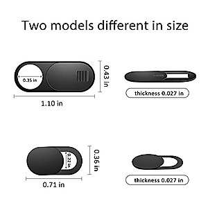 ZUCUCUC Laptop Camera Cover Slide, Phone Camera Cover Slide, 6 Pack Ultra Thin Webcam Cover Slide for Laptop, Desktop, PC, Tablet, Smartphone, Protect Your Privacy and Security(Black)