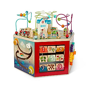 Battat – Wooden Activity Cube – City-Themed Activity Center – Educational Toys- Wooden Toys For Toddlers And Kids- 1 year +