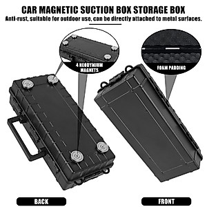 FALESOUL Upgraded Black Magnetic Key Box for Under Car, Magnetic Keychain, Magnetic Key Box, Key Holder Magnetic, Hide a Key Magnetic Holder, Waterproof Magnetic Key Hider Outdoor