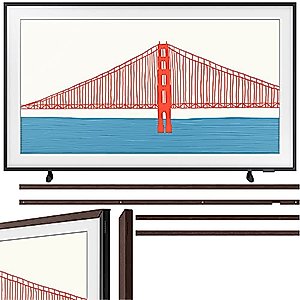 SAMSUNG QN65LS03AAFXZA 65 Inch The Frame QLED 4K Smart TV Bundle 65 inch The Frame Customizable Bezel Modern Brown