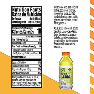 Gatorlyte Zero Electrolyte Beverage, Lemon Lime, Zero Sugar Hydration, Specialized Blend of 5 Electrolytes, No Artificial Sweeteners or Flavors, 20oz Bottles (12 Pack)​