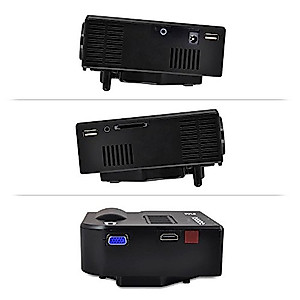 Full HD 1080p Mini Portable Pocket Video & Cinema Home Theater Projector - Built-in Stereo Speaker, LCD+LED Lamp, Digital Multimedia, HDMI, USB & VGA Inputs for TV PC Game Business Computer & Laptop