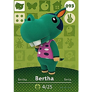 Animal Crossing Happy Home Designer Amiibo Card Bertha 093/100 by Nintendo
