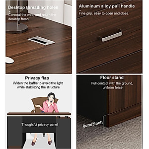 MDHP Home Office Computer Desk with 3 Drawers,Wood Frame Writing Desk Laptop Study Table with Large Desktop Surface,Study Desk Workstation with CPU Storage Cabinet