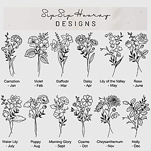 Personalized Name Glass Cup with Birth Flower, Custom Ice Coffee Bridesmaid Gift for Her, Friend, Birthday, Bachelorette Party, Customized Aesthetic Boho Floral Beer Can Tumbler Bamboo Lid Straw