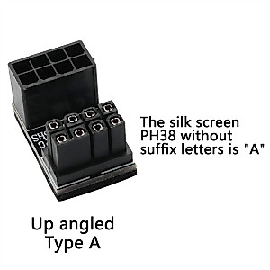 ZRM&E 8 Pin Graphics Card Power Supply 180 Degree Angled Adapter Steering Connector Up Angled for Desktops Graphics Card