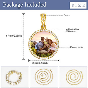 YIMERAIRE Picture Necklace Personalized Customized Engraved Text Photo Memory Pendant Heart Women Locket Photo Pendant Necklace Custom Picture Necklace Father Day Gift