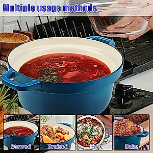 CUKOR Cast Iron Dutch Oven with Lid,6QT Non-stick Dutch Oven Pot for Cooking, Cast Iron Bread Pan with Lid,Bread Baking,Enamel Pot Coated Cookware