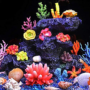 Danmu 10Pcs of Random Style Polyresin Coral Ornaments, Aquarium Coral Decor for Fish Tank Aquarium Decoration Approx. 1.7" in Height