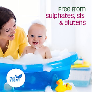 Nature's Baby 3-in-1 Baby Shampoo/Body/Face Wash - Formulated for Problem and Sensitive Skin - No Sulfate or Artificial Fragrances - pH Neutral & Tear Free - Lavender Chamomile 16 oz