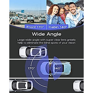 1080P Dual Dash Cam Front and Cabin Car Dashboard Camera with IR Night Vision,1.5in LCD Driving Recorder Motion Detection Parking Monitoring Accident Locked Loop Recording