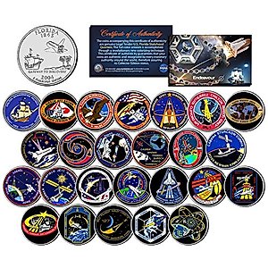 SPACE SHUTTLE ENDEAVOUR MISSIONS Colorized Florida Quarters US 25-Coin Set NASA
