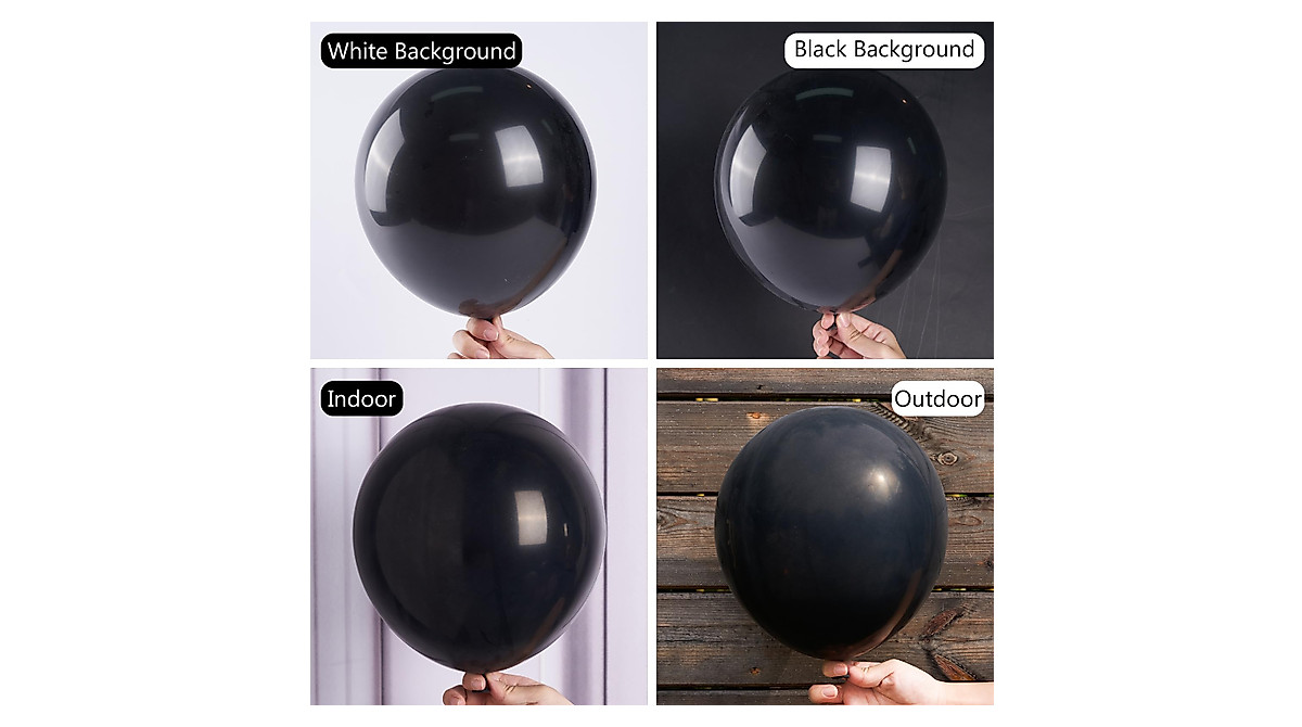 PartyWoo Black Balloons Set | 127 Assorted Sizes for Perfect Balloon Decor
