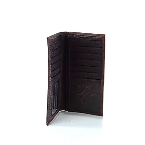 ARIAT Men's Boot-Embroidery Rodeo Tan Leather Wallet