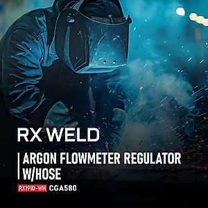 RX WELD Argon Regulator Flowmeter Gas Gauge for Mig Tig Weld with Gas Welding Hose
