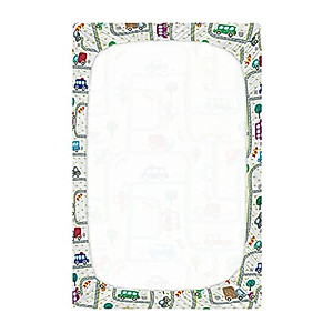 Cartoon Car Crib Sheets for Baby Soft and Breathable Baby Crib Sheets Machine Washable Playard Fitted Sheet for Boy Girl