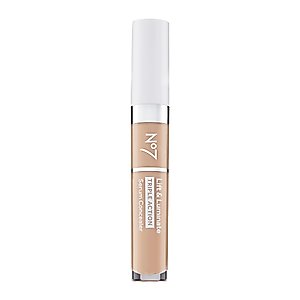 No7 Lift & Luminate Triple Action Serum Concealer - Light - Anti Aging Liquid Concealer Makeup for Blemishes & Dark Circles - Medium to Full Coverage Concealer for Face (8ml)