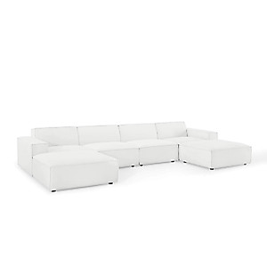 Modway Restore 6-Piece Upholstered Sectional Sofa in White