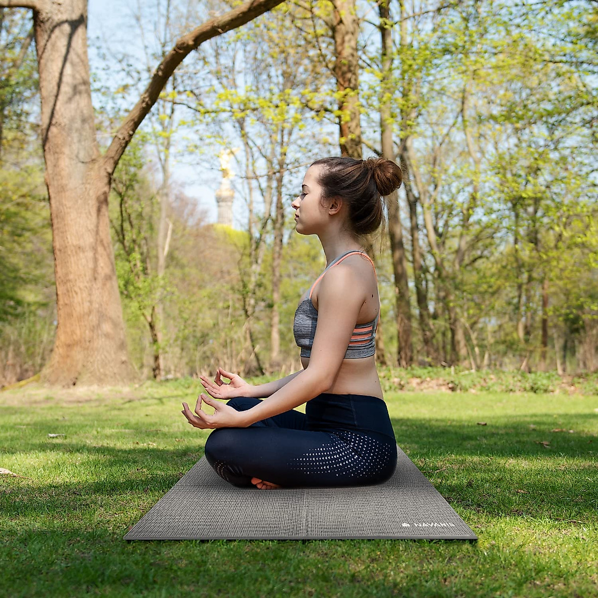 Navaris Foldable Yoga Mat for Travel - 1/8 inch (4mm) Thick Exercise Mat for Yoga, Pilates, Workout, Gym, Fitness - Non-Slip Folding Thin Portable Mat