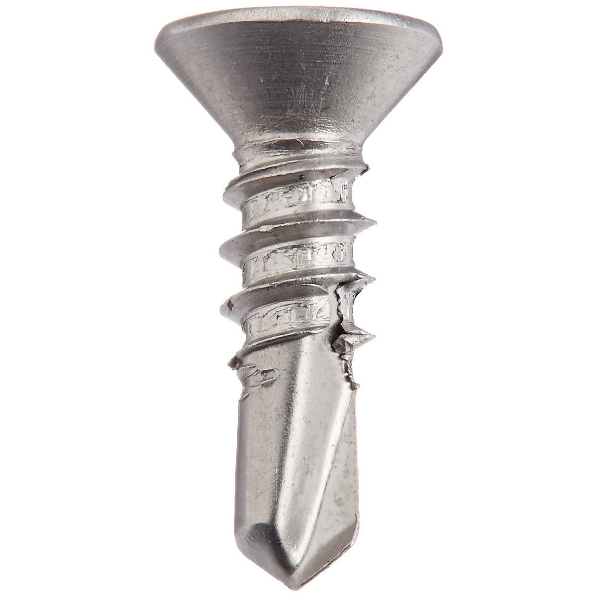 Small Parts 0608KPF410 410 Stainless Steel Self-Drilling Screw, Plain Finish, 82 Degree Flat Head, Phillips Drive, #2 Drill Point, #6-20 Thread Size, 1/2" Length (Pack of 50)