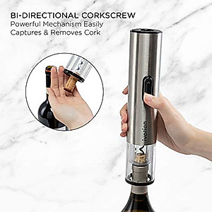 Ivation 6-in-1 Wine Gift Set – Wine Lover’s Dream Includes Stainless Steel Electric Wine Bottle Opener, Electric Vacuum Wine Preserver, 2 Dated Cork Stoppers, Bonus Foil Cutter & Charging Base